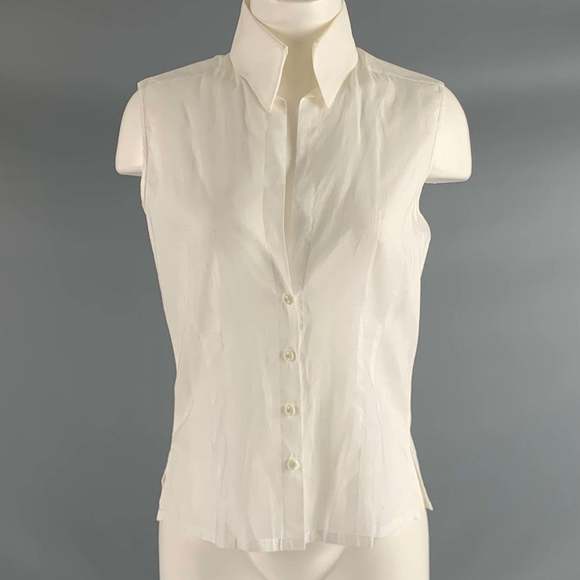CHANEL | Dresses | Chanel White Cotton Sleeveless Dress Top | Poshmark